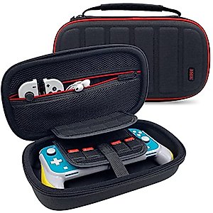 JUSPRO Carrying Case for Nintendo Switch / Switch OLED / Switch Lite, Unique Oxford Waterproof Design with 20 Game Card Slots & Accessory Pocket for Travel & Holiday Gifts