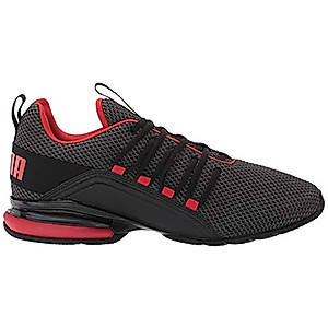 PUMA mens Axelion Running Shoe, Black/High Risk Red, 10.5 US