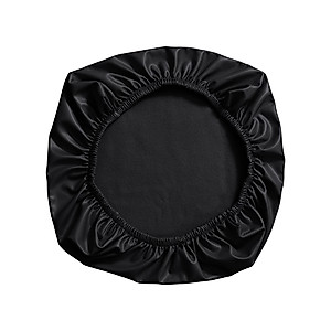 FORCHEER office chair seat covers leather Stretch Waterproof PU Computer Chair Seat Cushion Slipcovers-Black