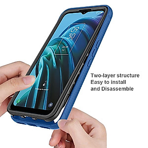 Asuwish Phone Case for TCL 30XE/30V/4X/20AX/20A/20R/Bremen 5G with Tempered Glass Screen Protector Hybrid Rugged Protective Cell Cover TLC T601DL 30 XE XE5G V 20 AX R A 6.67 Women Men Blue