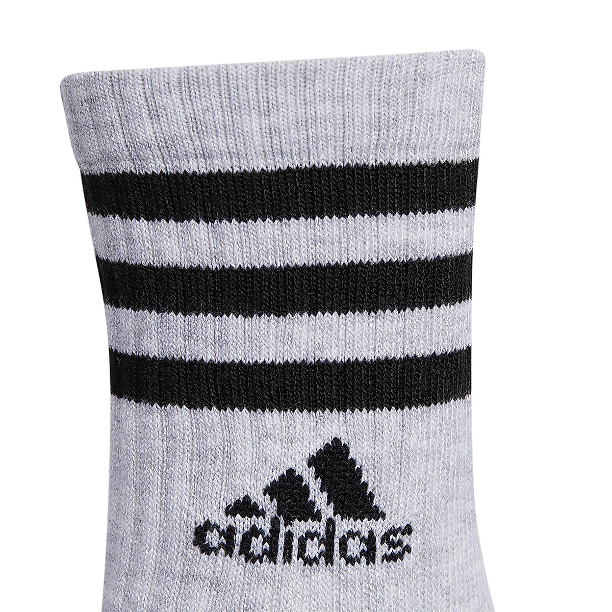 adidas Athletic Cushioned Crew Socks (6 Pairs) Kids Discontinued, Better Scarlet/Cool Light Heather/Black, Medium