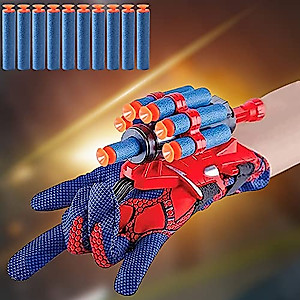 Spider Web Shooting Game, 2 Sets Spider Web Shooters for Kids Launcher Gloves Hero Movie Launcher with Wrist Toy Set Funny Decorate Children Wrist Toy Set Funny Educational