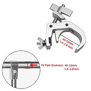 4Pack Heavy Duty Stage Lighting Clamps Hook,440lb Load Capacity Aluminum Alloy Clamps,Fit 1.6-2.0Inch Truss for DJ Lighting Projector Par Lights Spot Lights