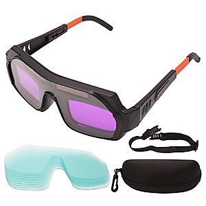 Auto Darkening Welding Goggle Solar Eye Protective Block Slag PC Glasses for Welder Soldering Filter Harmful Light