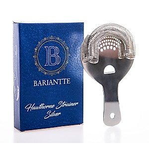 BARIANTTE Premium Hawthorne Strainer for Drinks - Cocktail Strainer Stainless Steel - Bar Strainer Cocktail Drink Strainer Bartending Strainer Hawthorne Strainers Bartender Strainer Shaker Strainer
