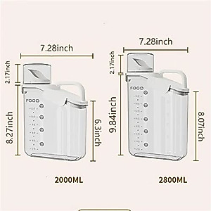 Airtight Rice Storage Barrel, BPA Free Plastic Dry Food Container Cereal Storage Bin with Pouring Spout, Measuring Cup Food Dispenser for Cereal Beans Flour Sugar for Flour,Sugar,Grain,Rice (WHITE/2800ML)