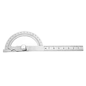 Protractor Ruler, Stainless Steel Protractor Goniometer 15cm Ruler 180 Degrees Angle Finder Gauge Adjustable Measuring Tool for Woodworking Industrial Carpenter (80×120mm)