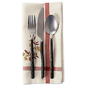 DII Thankful Autumn Collection Fall Tabletop Decoration, Square Napkin Set, 20x20, Falling Leaves, 6 Piece