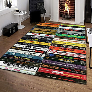 Trendy Hip Hop Rug - Washable Area Rug for Living Room, Bedroom, and Nursery - Durable Carpet for Home Decor - Stylish Rugs for Room Decor and Modern Spaces (6 * 8ft)