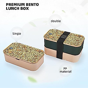 Treasure Maze Adult Lunch Box, Bento Box, With Cutlery Set Of 3, 2 Compartments, Rectangular, Lunch Box For Adults