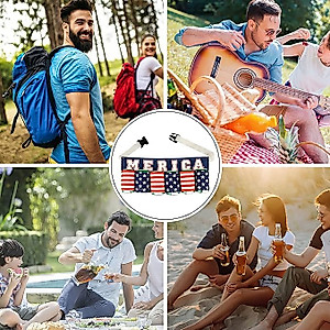 Beer Belt,Fourth of July American Patriotic Beer Gift For Men,6 Pack Insulated Beer Holder, Novelty USA Beer Soda Can Holster.Beer Accessories For White Elephant Party Festival Holiday Game Night