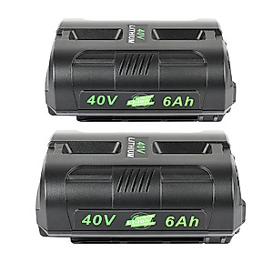 Futurebatt [2Pack] HIGH Capacity 6.0 Ah! 40 Volt Battery for RYOBI 40V Power Tools OP4026 OP40201 OP4030 OP4040 OP4050 OP4060 Replace for RYOBI 40V Batteries