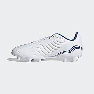 adidas Copa Sense.3 Firm Ground Soccer Shoe, White/Blue/Legacy Indigo, 11 US Unisex Little Kid