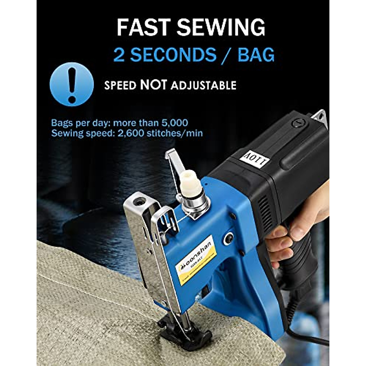 Moonshan Bag Closer Machine Industrial Bag Closing Machine Bag Sewing Machine Automatic Woven Bag Sewer Packing Machine for Packing Bags Non-woven Fabrics Leather (GS7-017)