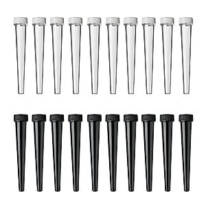Free Boy 20 Pack Smell Proof Storage Airtight Vial Conical Sealed Storage Container (White&black)