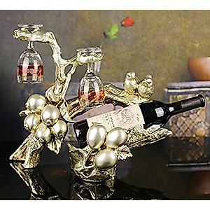 PIBM Stylish Simplicity Creative Business Gifts Resin Crafts European-Style Home Decoration Ornaments Blueberry Twigs Wine Rack Wholesale (40 * 25 * 35Cm) Beautiful and Elegant