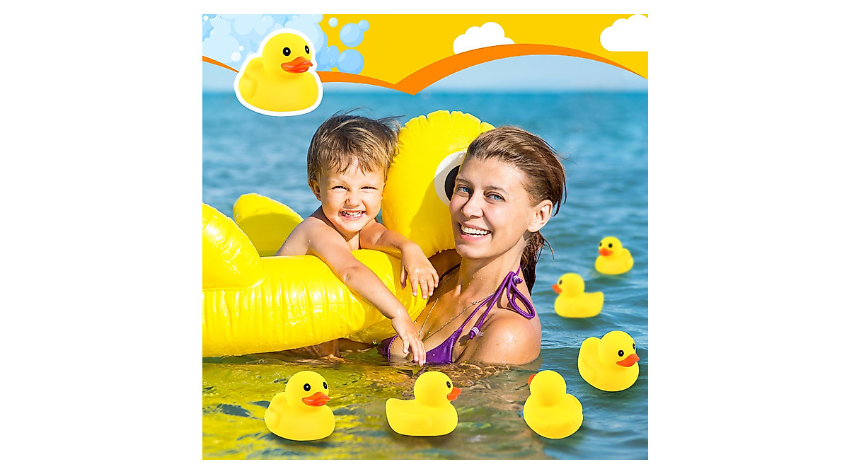 Deekin 40 Pcs Large Yellow Rubber Ducks for Bathing Fun
