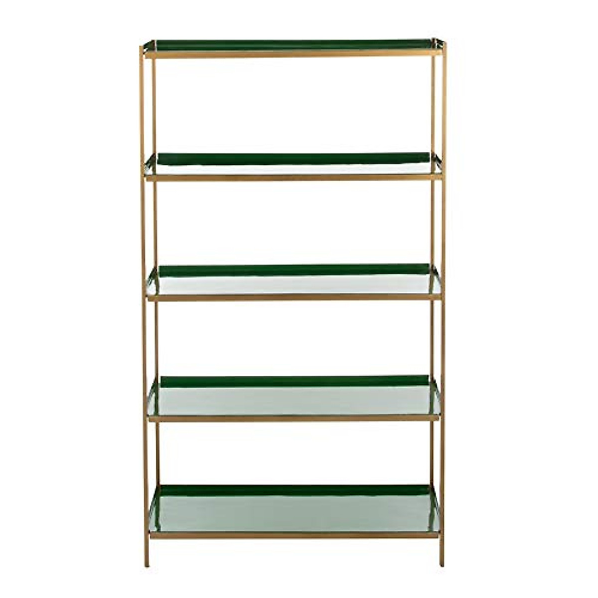 Safavieh Home Justine Contemporary Green and Brass 5-tier Etagere Bookshelf