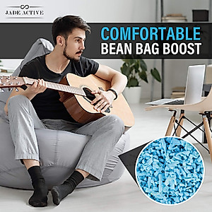 Jade Active Bean Bag Filler Foam - 5 Pound Premium Shredded Memory Foam - Easy Pillow Stuffing Foam for Dog Bed or Couch Cushion - Very Soft and Great for Stuffing