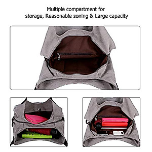 ArcEnCiel Women's Canvas Handbag Shoulder Bags Totes Purses (Gray)