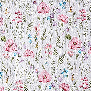 SunStyle Home Quilt Set Queen Size, Lightweight Microfiber Soft Coverlet Reversible Quilted Pattern Summer Quilt Bedspreads Comforter Set for All Season, 3 Piece Includes 1 Quilt + 2 Shams