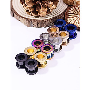 Vsnnsns 0G 316L Surgical Stainless Steel Ear Gauges Tunnel Plug Earrings Expander Stretcher Piercings Jewelry for Women Men 6 Pairs 0 Gauge 8mm