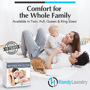 Twin Mattress Protector - Waterproof, Breathable, Blocks Allergens, Smooth Soft Cotton Terry Cover. The Premium Mattress Protector Will Surely Increase The Life of Your Mattress. (Twin)