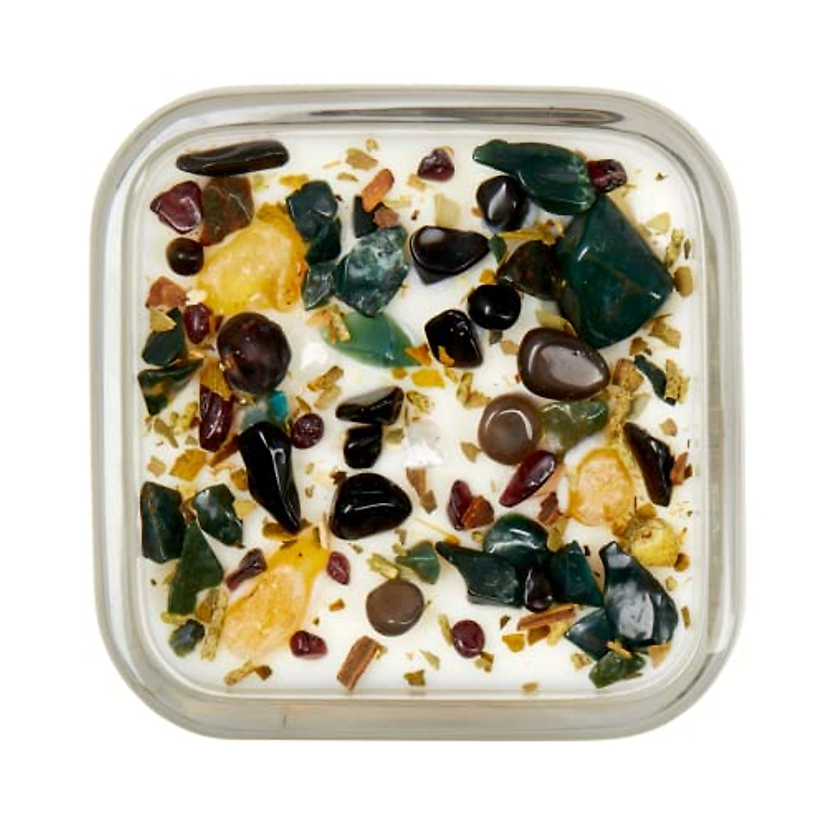 Yule Candle by New Moon Beginnings - Winter Holiday Candles - Herb & Crystal Candles - Soy Candle - Winter Solstice Candles