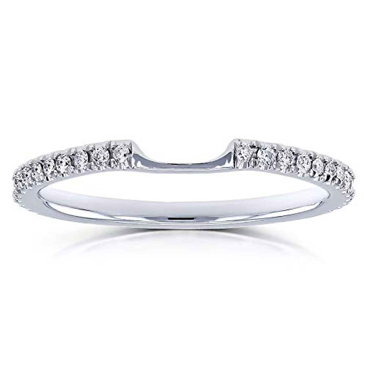 Kobelli Lab Grown Diamond Notched Shadow Wedding Band 1/8 CTW 14k White Gold (DEF/VS), 7