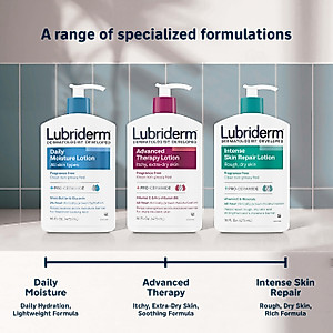 Lubriderm Advanced Therapy Fragrance Free Moisturizing Hand & Body Lotion + Pro-Ceramide with Vitamins E & Pro-Vitamin B5, Intense Hydration for Itchy, Extra Dry Skin, Non-Greasy, 6 fl. oz