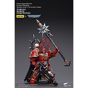JoyToy Warhammer 40K: Chaos Space Marines Crimson Slaughter Sorcerer Lord in Terminator Armour 1:18 Scale Figure