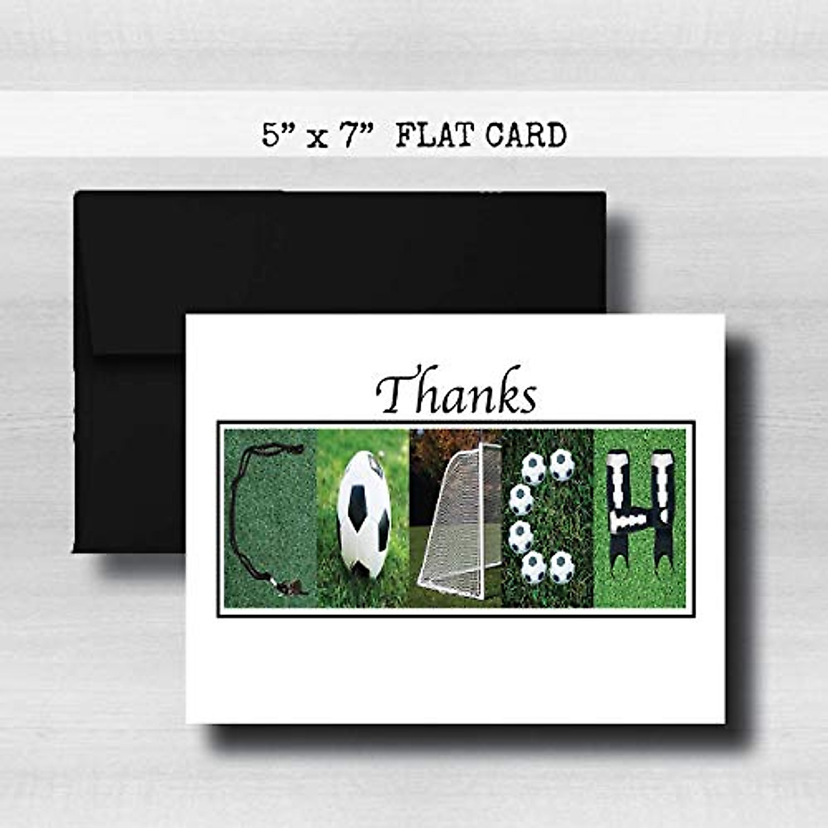 Personalized Soccer Coach Thank You Card, 5"x 7" Flat Card, Greeting Cards