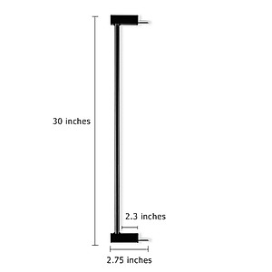 BABELIO 26-43 Inch Easy Install Extra Wide Pressure Mounted Metal Baby Gate, No Drilling, No Tools Required, with Wall Protectors and Extenders (Black)