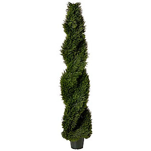 Nearly Natural Double Pond Cypress Spiral Topiary UV Resistant (Indoor/Outdoor)