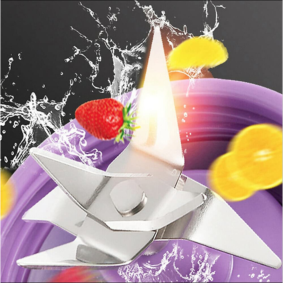 Portable Blender Smoothies Personal Blender Mini Shakes Juicer 380 ml Cup USB Rechargeable (Purple)