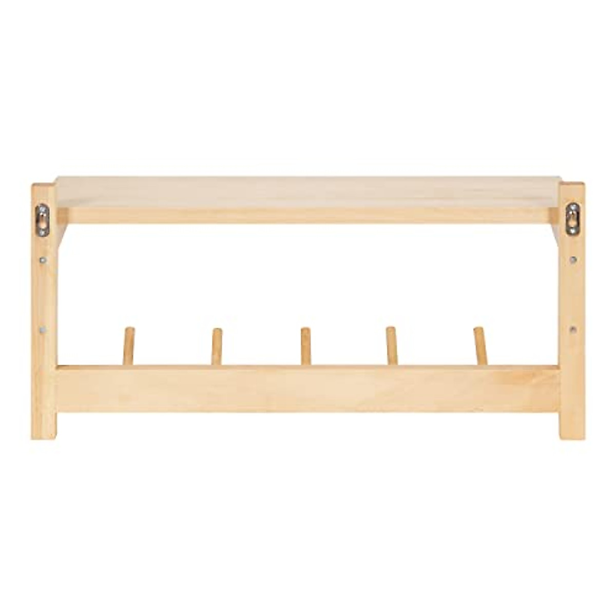 Kate and Laurel Meridien Shelf with Hooks, 24x8x12, Natural