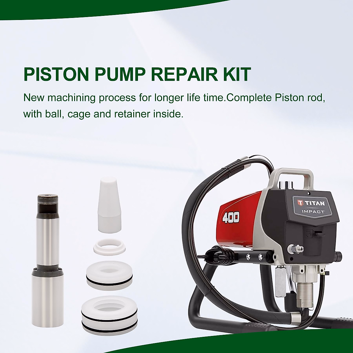 Piston Pump Repair Kit Piston Rod 704-586 704-551 Replacement for Titan Impact 440 540 640 airless Sprayer