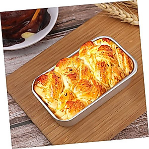 UPKOCH Bread Pan 2pcs Square Cake Mold Toaster Oven Pan Silicone Mini Loaf Pan Pancake Mold Loaf Tray Bread Bin Baking Mold Cake Baking Mold Cake Mold Silver Muffin Jelly