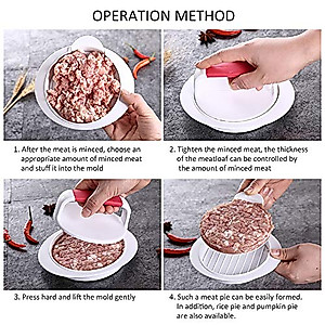 ANEUHS Burger Press Hamburger Press Patty Maker Mold Perfectly Sized 4 5/8? Burger Mold Rings Easy Release Hamburger Patty Press for BBQ Grill Accessories