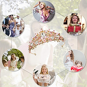 NODG Rose Gold Tiaras and Crowns for Women Pink Crystal Wedding Tiaras for Women Birthday Party Headbands Prom Pageant Tiara Headband Rhinestone Bridal Crown for Bride