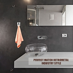 Boao Self Adhesive Towel Hook Holder Grabber Stainless Steel Kitchen Dish Towel Hook Mount Non Drilling Towel Hangers Rack Hand Towel Hook Tea Towel Holders Bathroom Kitchen (Black, Silver,4 Pcs)