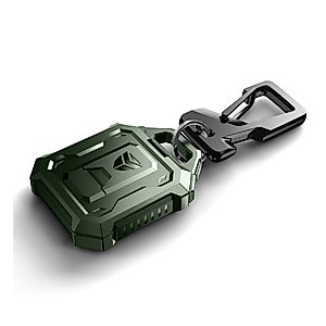 Dexnor Full-Body Shockproof Case for AirTag, Anti-Lost Protective Cover Airtag Holder Keychain with Key Ring & Carabiner for Keys, Luggage, Dog Cat Collar, Protector for Apple Air Tag (Green)