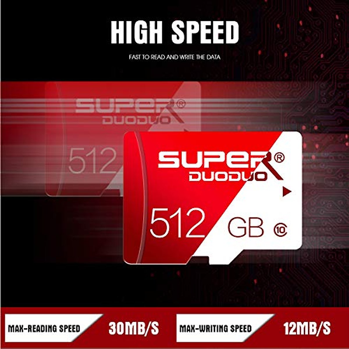 512GB Micro SD Card Class 10 Memory Card 512GB TF Card High Speed SD Card for Android Smartphone Digital Camera Tablet and Drone