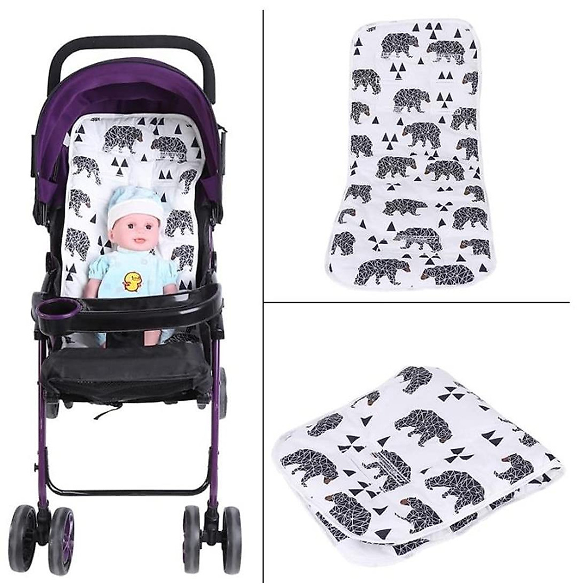 LXLUOO Baby Stroller Seat Liner,Stroller Mat，Infant Cushion Pad， Universal Seat Cushion Pad for Pushchair Buggy and Car Seat (C)
