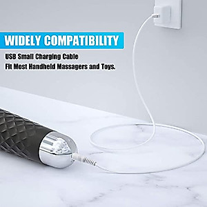 3 Pack Replacement DC Charging Cable 2.5mm with Fast DC USB Charger Cable Cord Adapter Technology for Universal Vibrating Wand Massagers and Toys, 2ft White