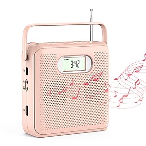 Gueray Portable CD Player, Bluetooth CD Player with Speakers Handle Design, CD Boombox for Home FM Radio CD Player with LCD Display for Kids Support USB AUX Playback Headphone Jack