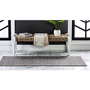 Jill Zarin Uptown Collection Area Rug - Madison Avenue (2' 2" x 6' 1" Runner, Gray/ Ivory)