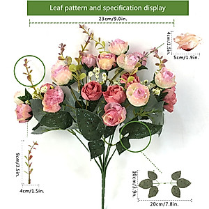 skycats Artificial Flowers, 54 Rose Silk Flowers, for Home Bridal Wedding Party Festival Outdoor UV Garden Resistant Garden Indoor Decor (3 Bundles Pink, excluding vases)