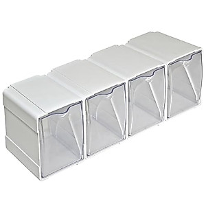 Azar Displays 300360-4PK Stackable Tilt Bin Counter Organizers, White (4-Pack)