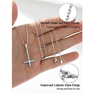 PROSTEEL Inverted Cross Necklace Men Satanic Jewelry Satanism Occult Devil 925 Sterling Silver Upside Down Cross